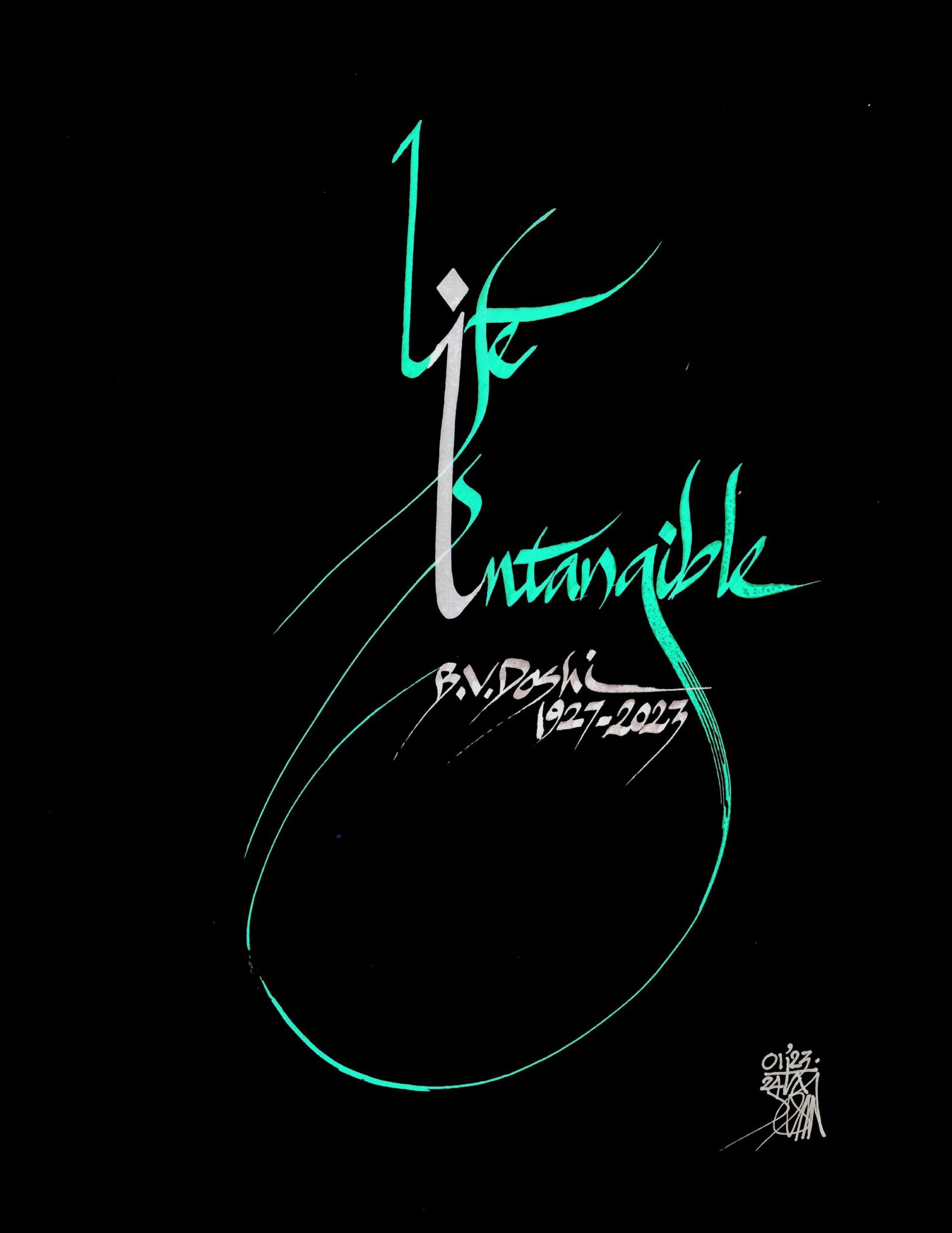 Canadian Architect publishes calligraphic tribute to B.V. Doshi by Adj ...